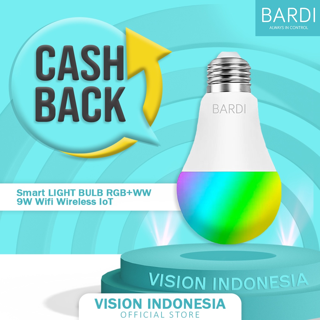 Jual BARDI Smart LIGHT BULB RGB+WW 9W Wifi Wireless IoT For Home ...