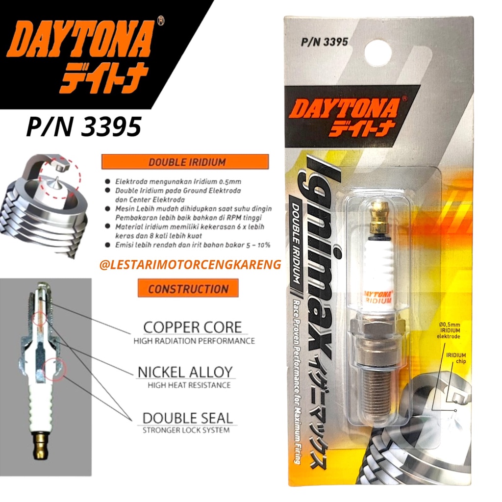 Jual BUSI DAYTONA DOUBLE IRIDIUM 3395 CR8E CR9E NINJA 250 R FI AEROX FU 150 | Shopee Indonesia