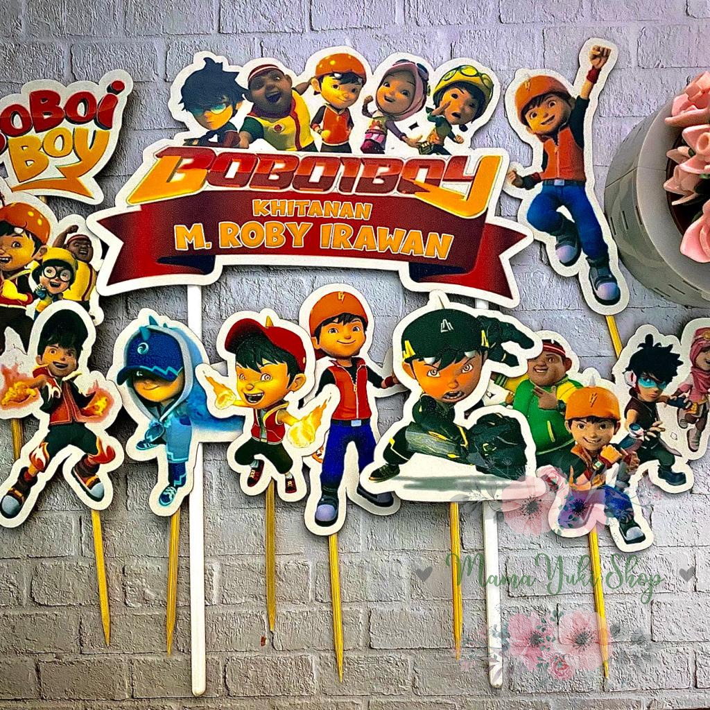 Jual Topper Cake Hiasan Kue Ulang Tahun Motif Boboiboy Kustom Nama ...