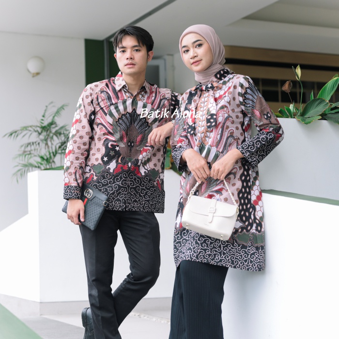 Jual Baju Batik Couple Pasangan Modern Premium Kekinian Original Lapis ...