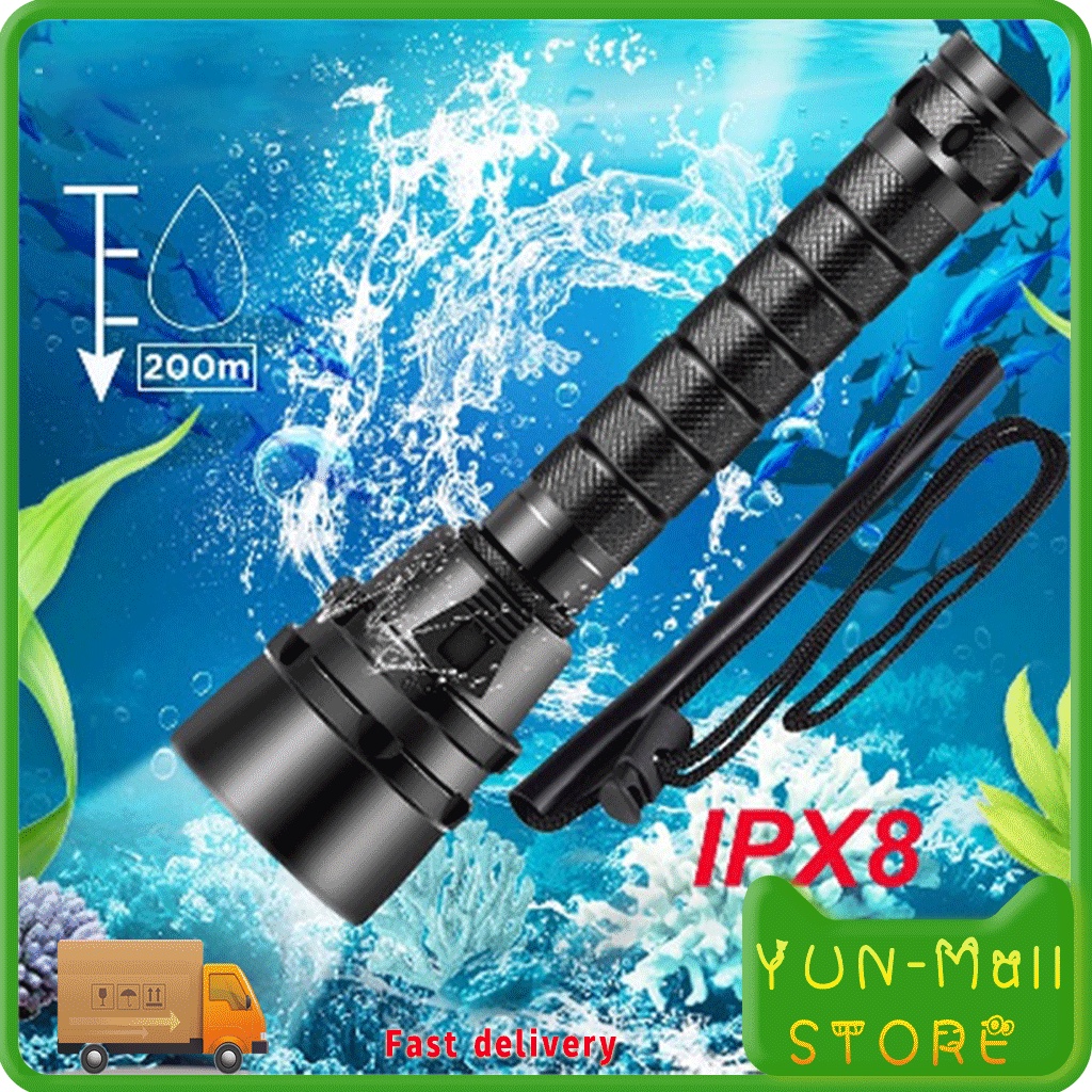 Jual Senter Selam LED T6 Powerful Super bright led Scuba Diving Flashlight 200m Underwater ...