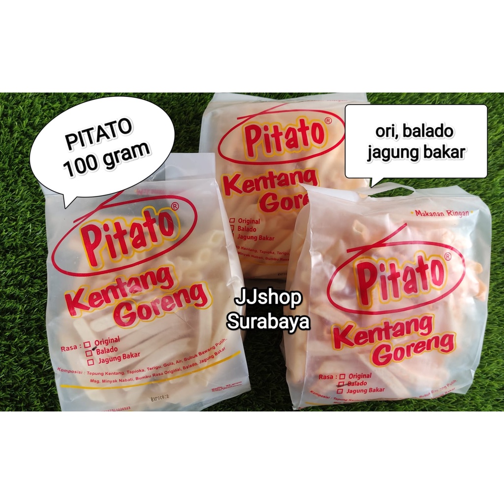 Jual PITATO snack rasa kentang goreng 100gram (ori, balado, dan jagung ...