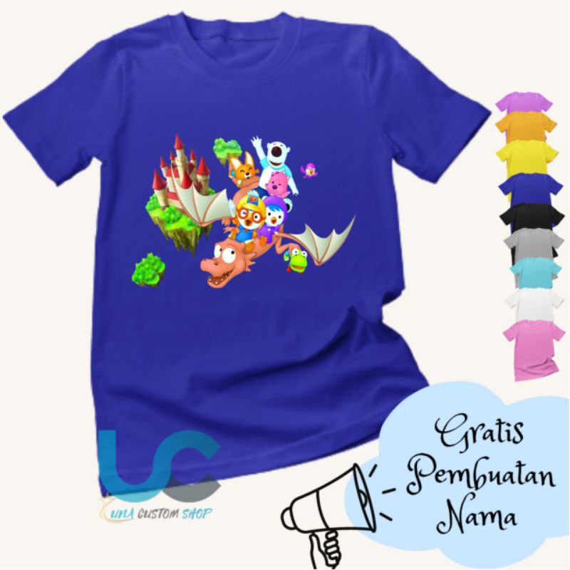 Jual Kaos Anak Custom Gambar Pororo Baju Unisex Terbaru Bahan Premium Cotton Combed 30s {FREE ...