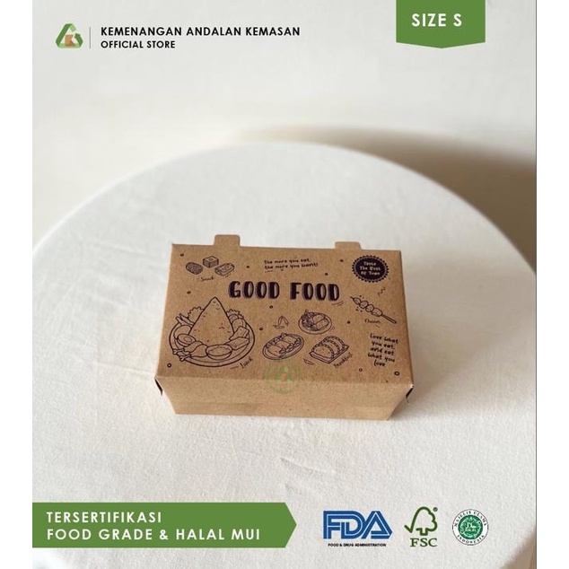 Jual Paper Lunch Box SB,M,L,S DESIGN Kotak makanan coklat polos lunch ...