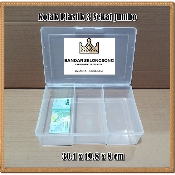 Jual Box File Kotak Plastik Penyimpanan 3 Sekat Jumbo / Kotak Kasir ...