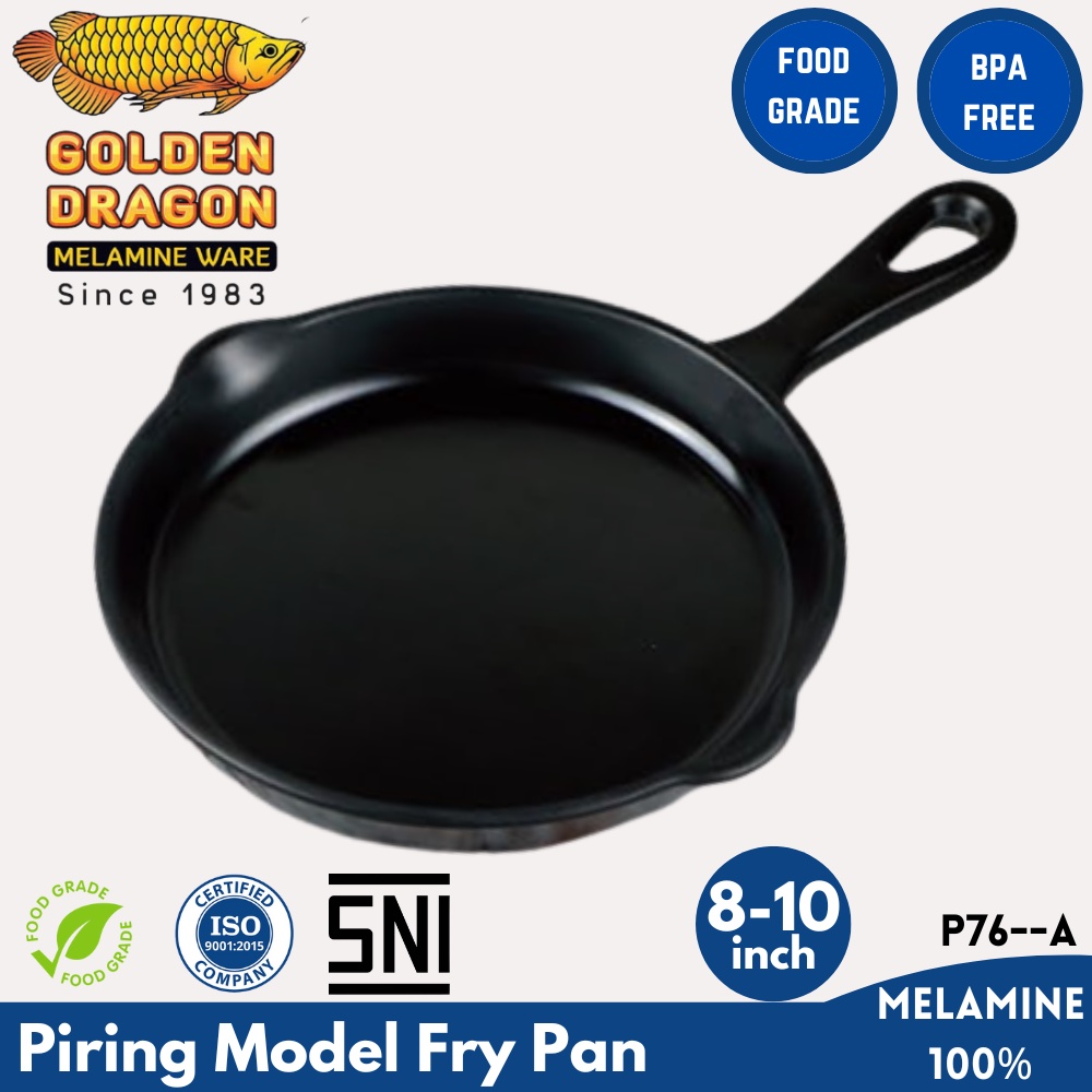 Jual Piring Model Fry Pan Golden Dragon Melamine / Piring Saji Unik ...