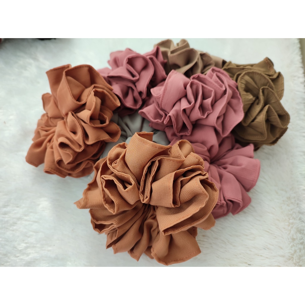 Jual Ikat Rambut Cepol Scrunchie Besar Inner Kucir Kuncir Aksesoris ...