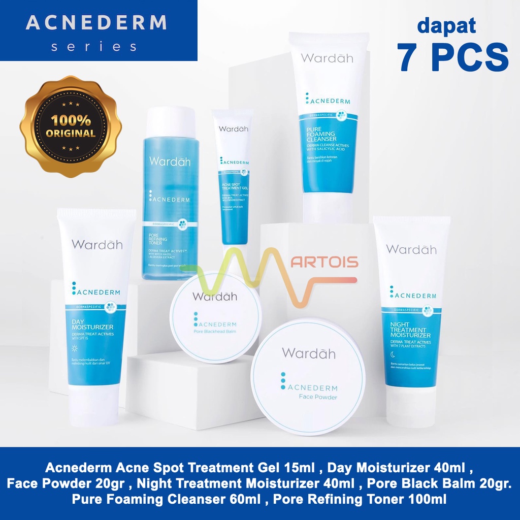 Jual Paket Wardah Acnederm Series isi 7 items | Shopee Indonesia
