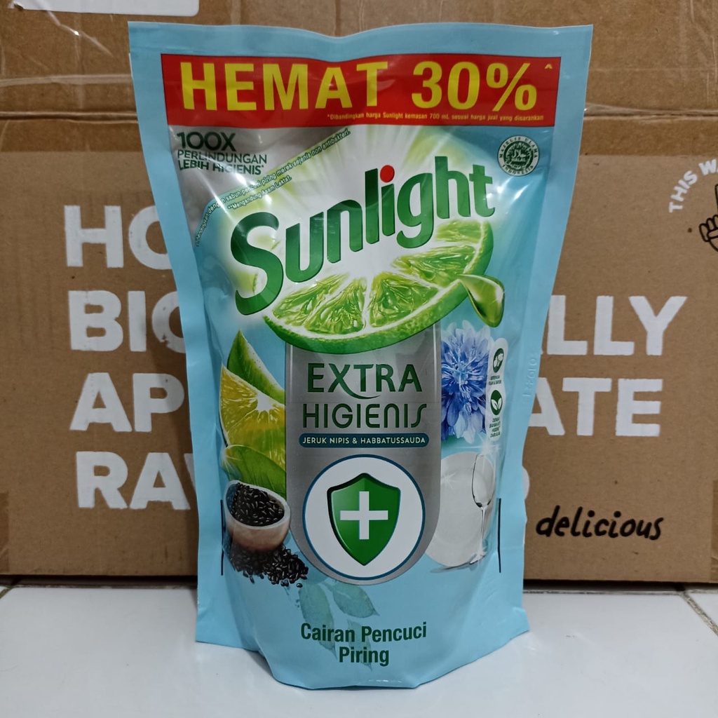 Jual Sunlight Cairan Pencuci Piring Extra Higienis Jeruk Nipis & Habbatussauda 650ml (Expired ...