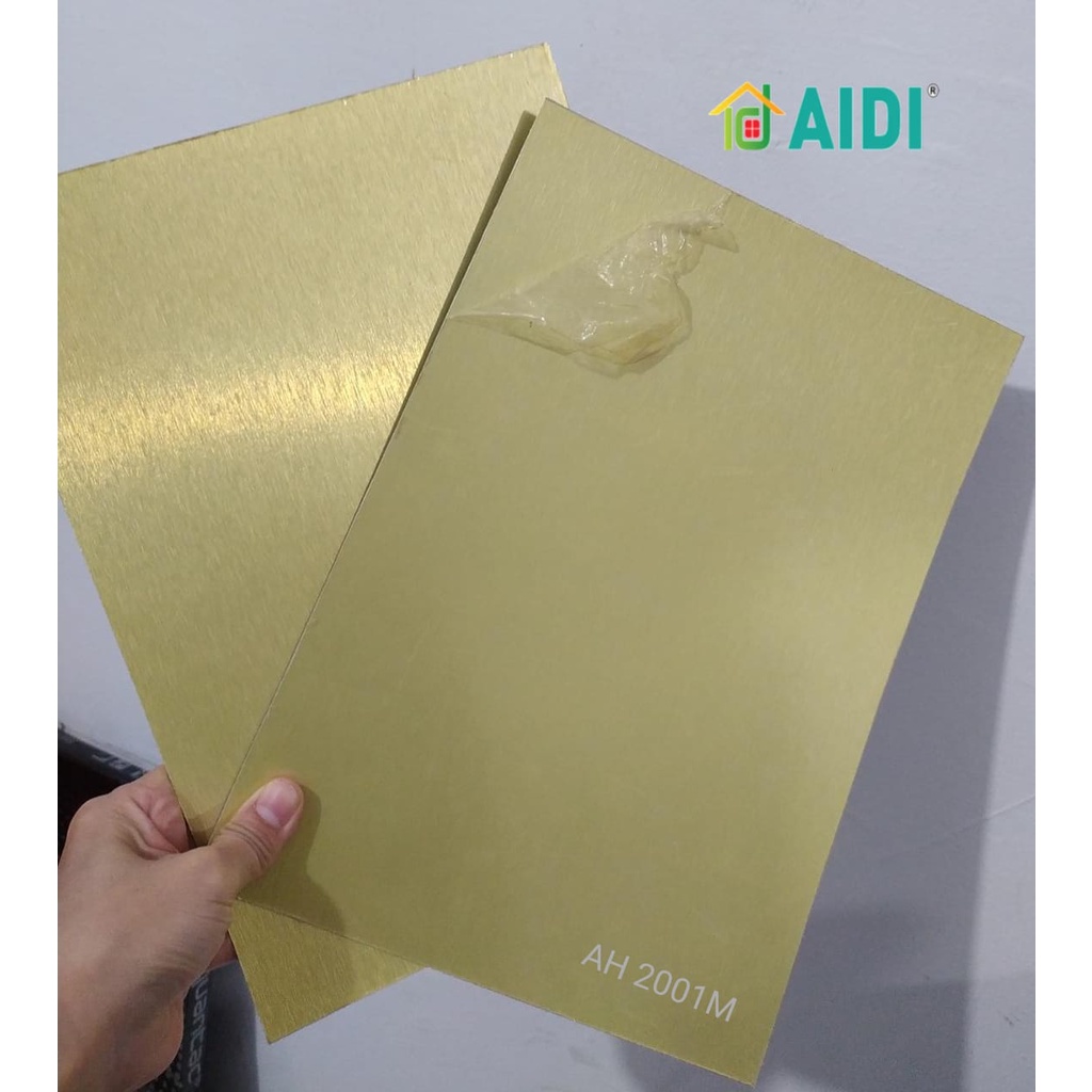 Jual AH 2001M GOLD BRUSH HPL AIDI HPL GOLD HPL ALUMINIUM HPL PATTERN ...