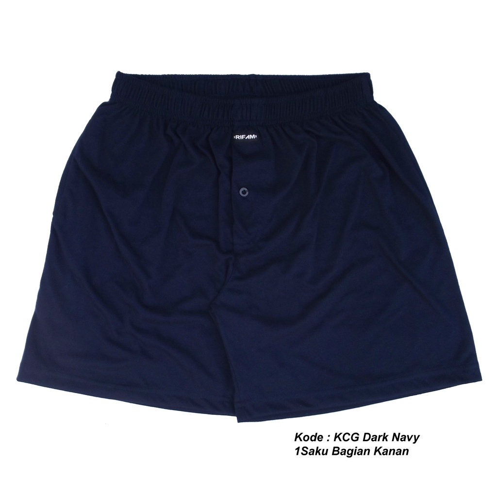 Jual CELANA PENDEK BOXER PRIA WANITA KATUN POLOS RIFAM MODEL KANCING ...