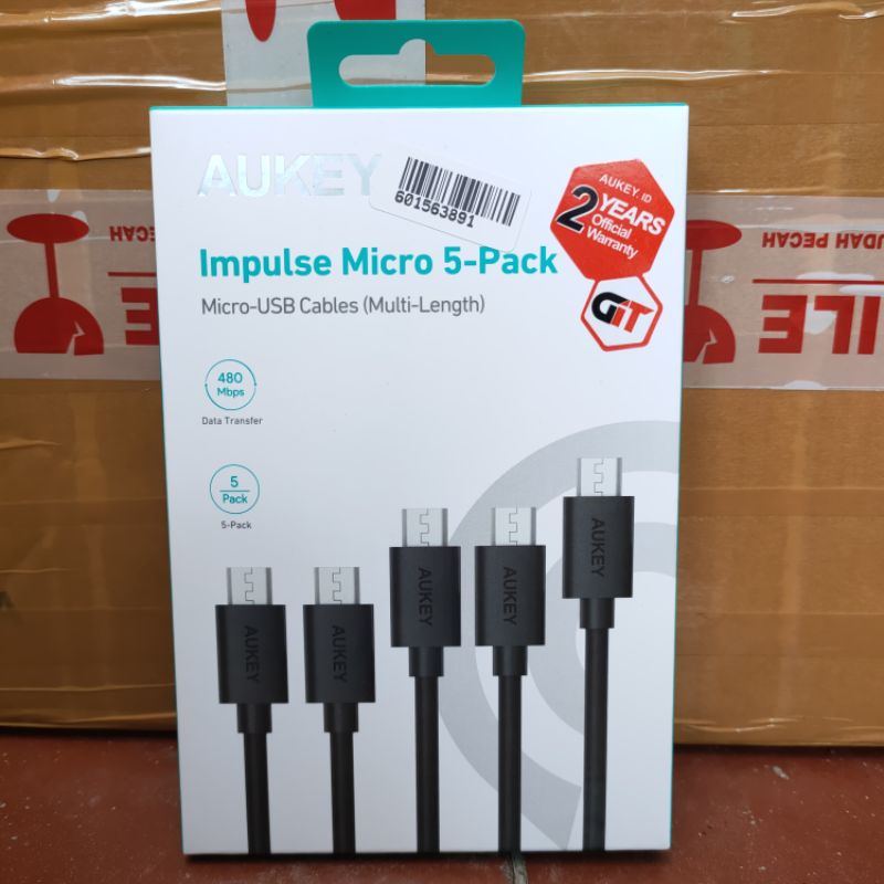 Jual Aukey CB-D5 Micro USB Cable - DAPAT 5 pcs Kabel Charger - Data ...