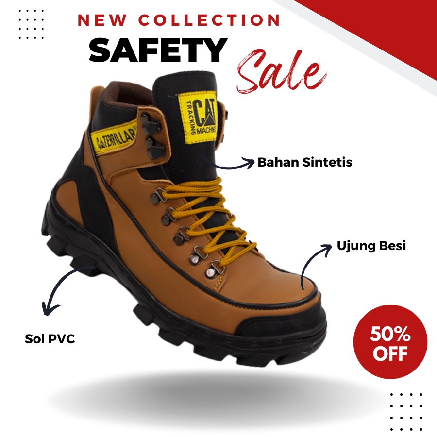 Jual Sepatu Safety Pria Boots Cat Argon Kerja Proyek Tracking Boot ...