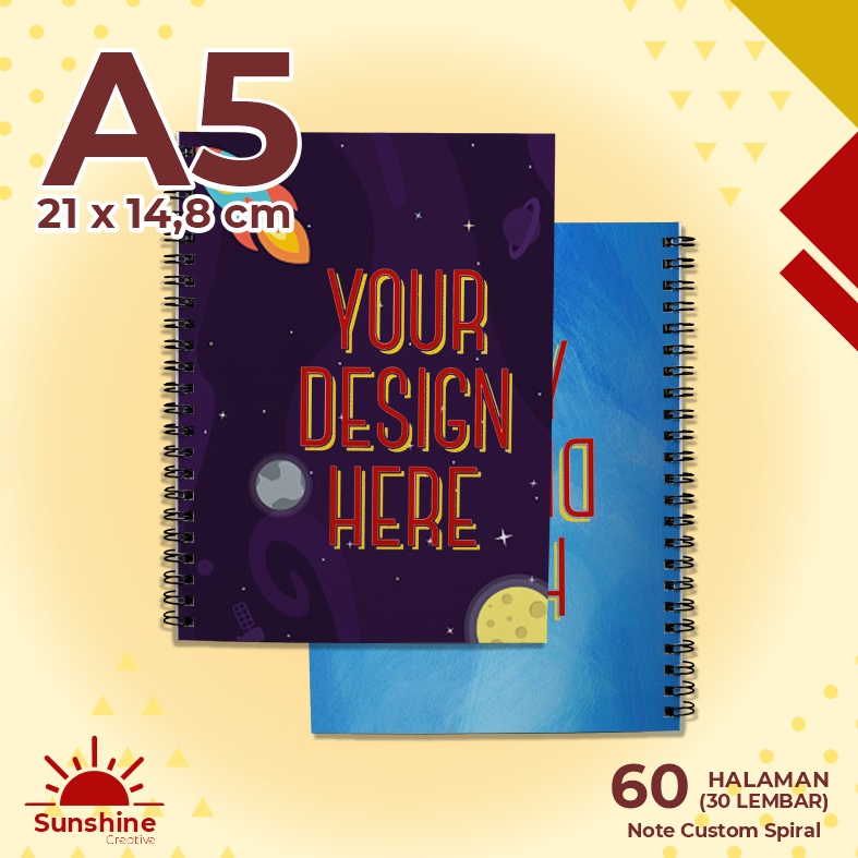 Jual Notes A5 Spiral ISI BERGARIS / POLOS - 60 Halaman (30lembar) HVS ...
