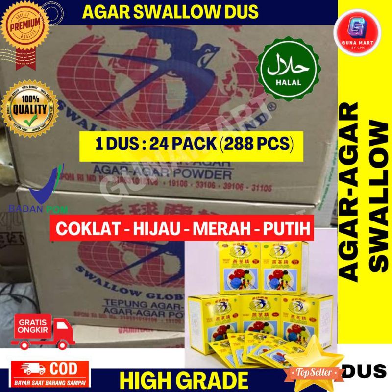 Jual Agar Swallow Dus isi 24 pack / jelly / agar-agar / Swallow coklat ...