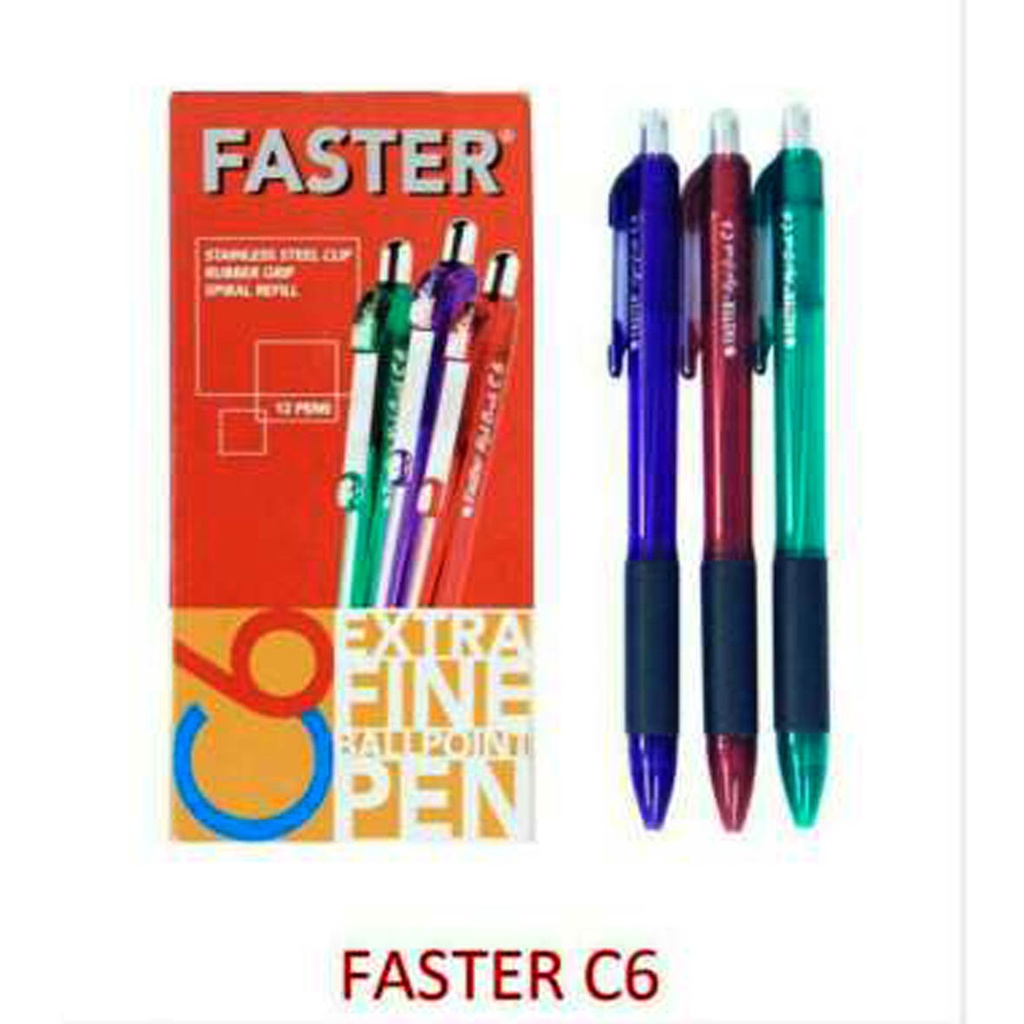 Jual Pulpen Faster C6 Hitam | Shopee Indonesia