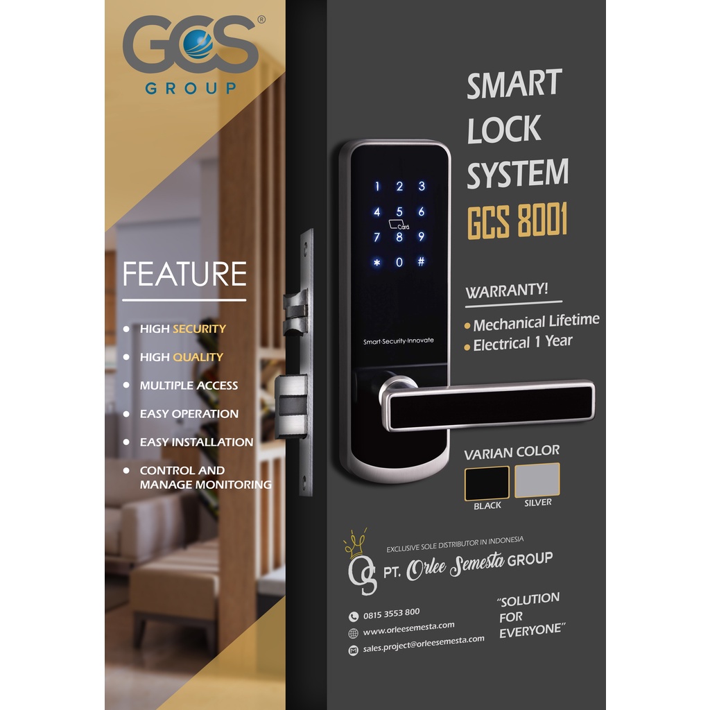 Jual GCS 8001 Series RFID Access Control Smart Digital Lock / Kunci ...
