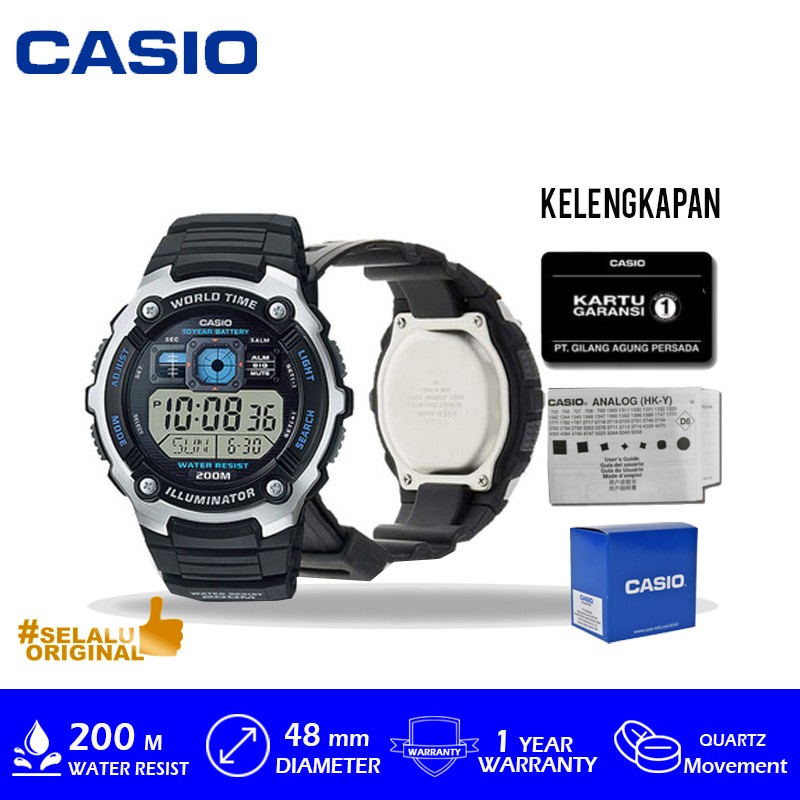 Jual Casio GENERAL AE-2000W-1AVDF / AE 2000W 1AVDF / AE2000W ORIGINAL ...