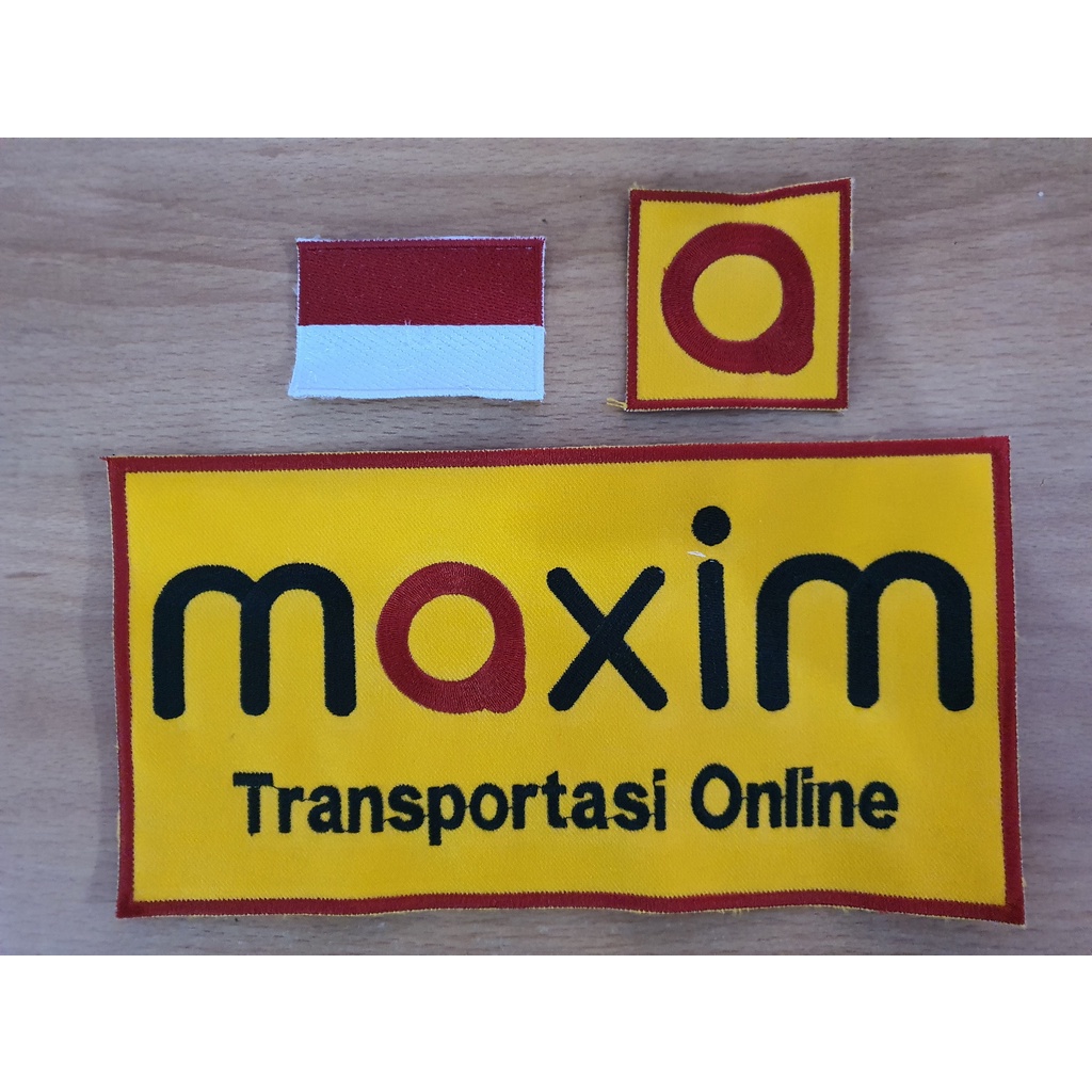 Jual Emblem Maxim 1 Paket Dasar Kuning Logo Maxim Bordir Komputer ...
