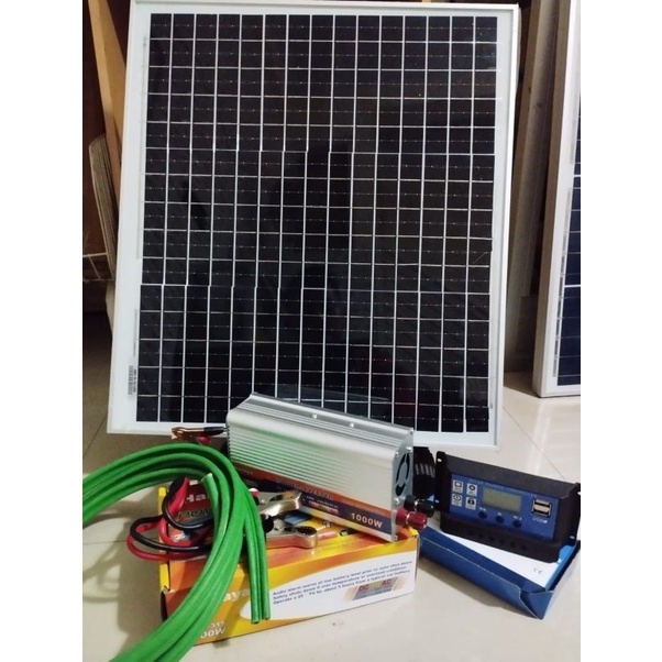 Jual Solar Panel Satu Set Controler dan Power Inventer 30 Wp Free Kabel ...