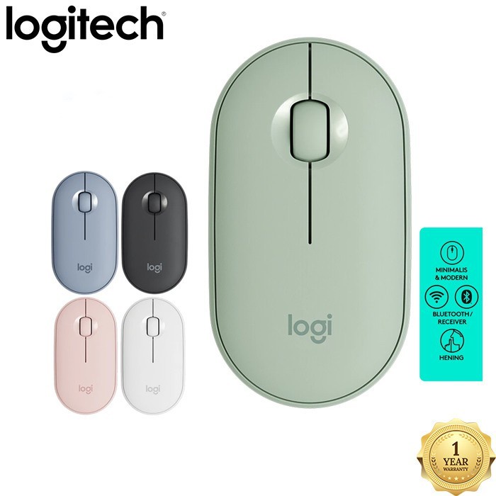 Jual Mouse Wireless Bluetooth Logitech Pebble M350 Slim Silent Garansi ...