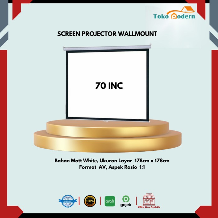 Jual Layar Layar Proyektor / Screen Projector Wallmount 70" | Shopee ...