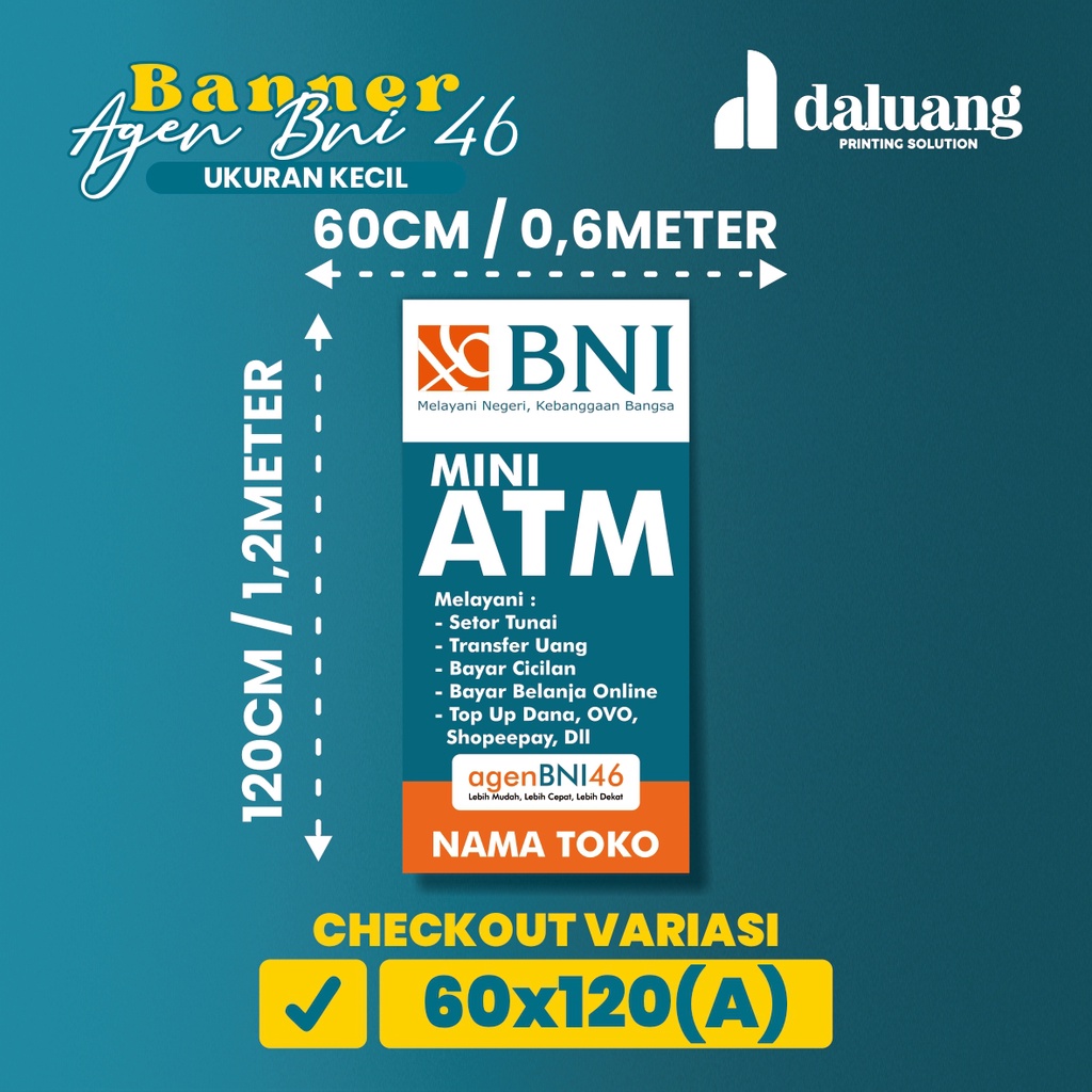 Jual Spanduk Banner Agen 46 Agen46 BNI Custom (Banner Part 1 Ukuran ...