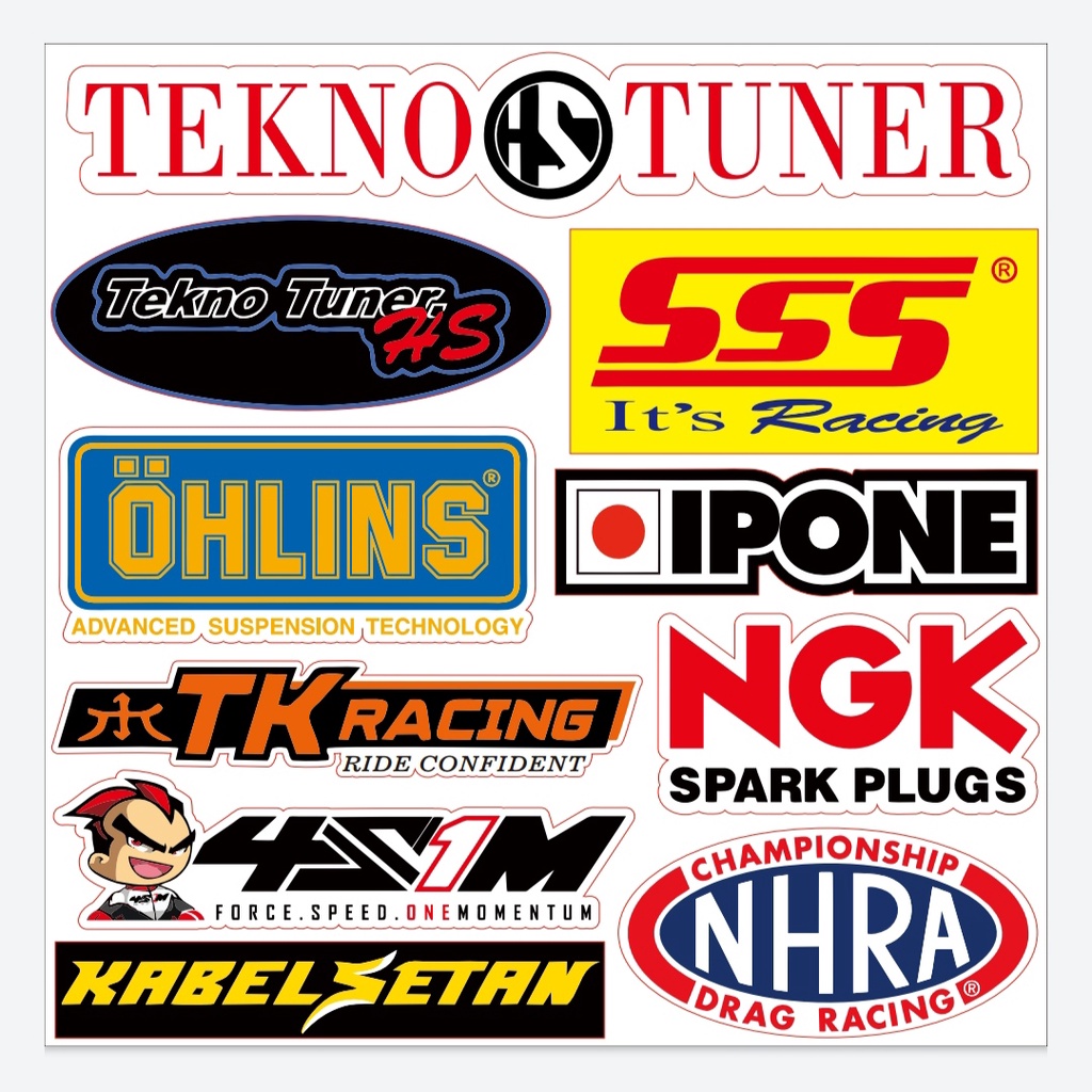 Jual Stiker Pack Sponsor Tekno Tuner HS Drag Race Sticker SSS Ipone ...