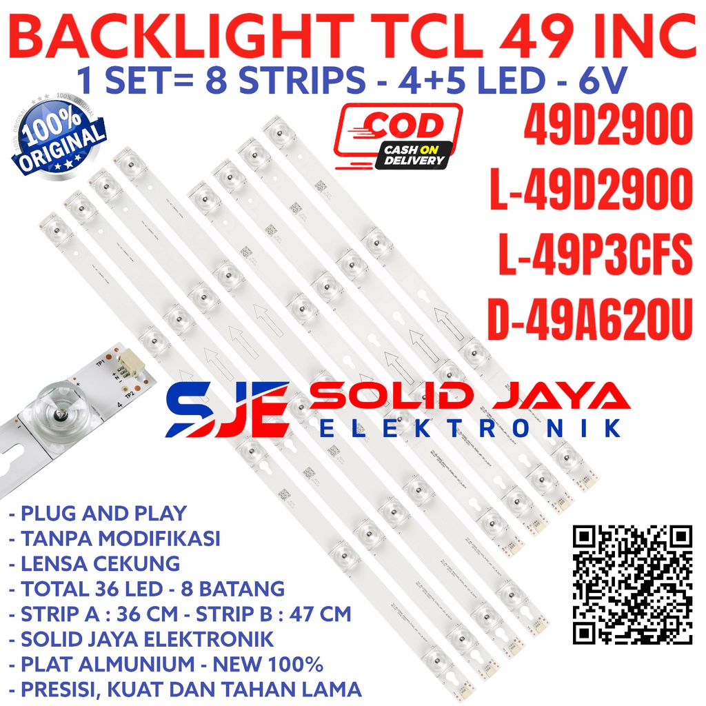 Jual BACKLIGHT TV LED TCL 49 INC 49D2900 L49D2900 L49P3CPFS 49P3CPFS ...