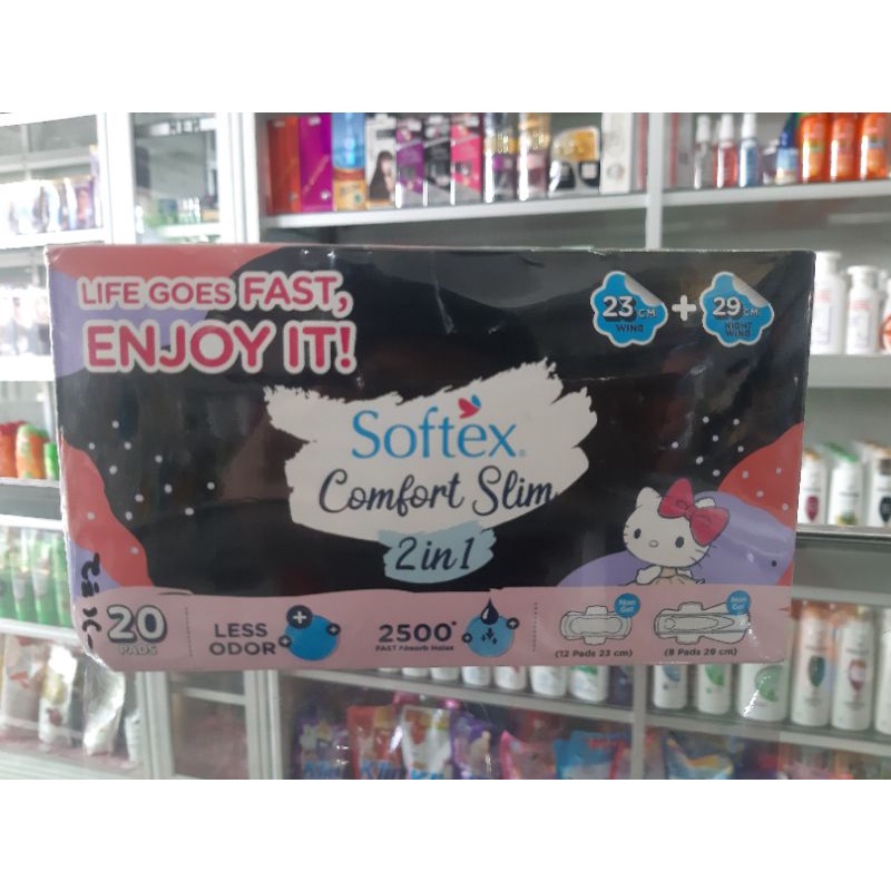 Jual Softex Comfort Slim 2in1 Isi 20pads Hello Kitty - Pembalut Set ...