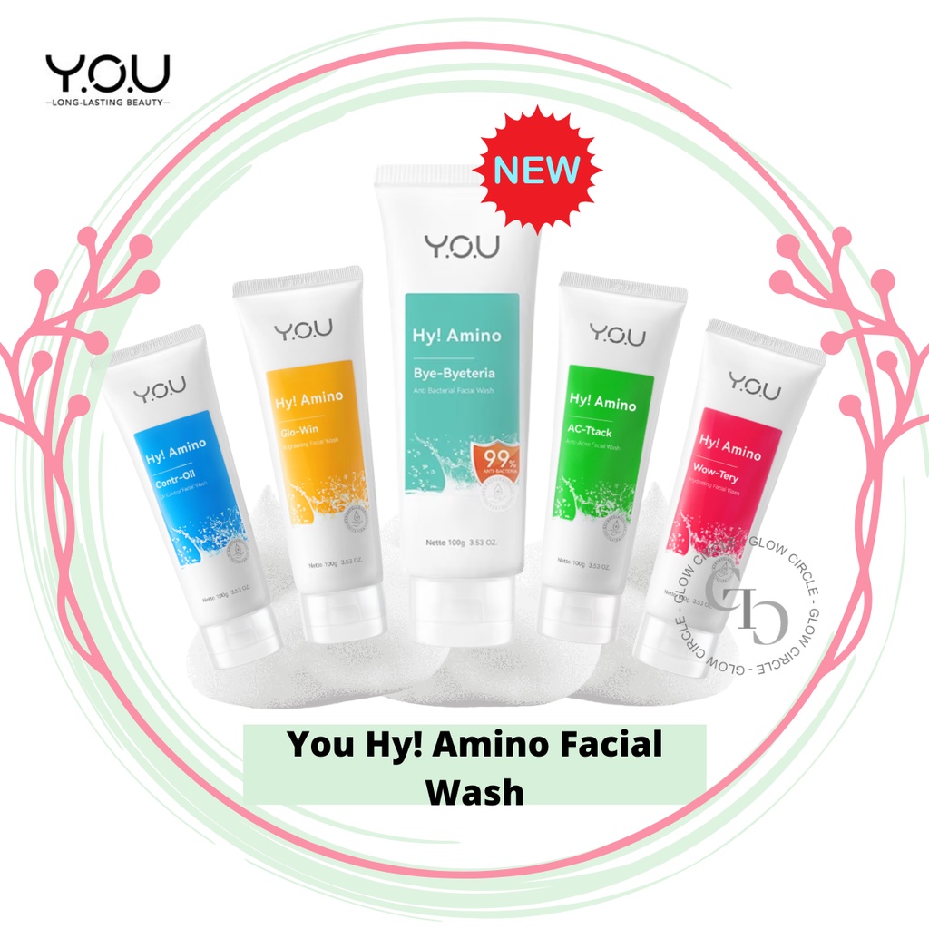 Jual YOU Hy! Amino Facial Wash | Oil Control, Hydrating, Brightening ...