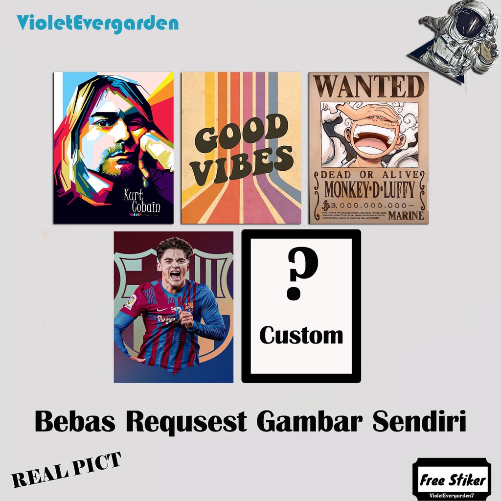 Jual POSTER TEMPEL CUSTOM/ REQUEST SENDIRI BEBAS/ HIASAN DINDING KAMAR ...