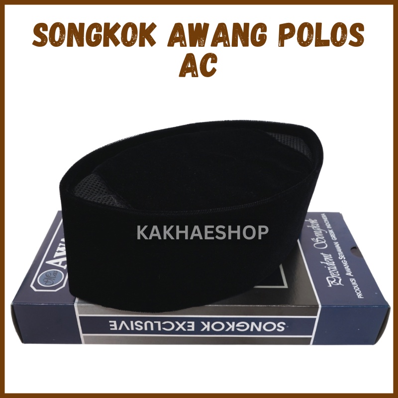 Jual AWANG KOPIAH SONGKOK HITAM POLOS AC UKURAN 1 SAMPAI 12 | Shopee ...