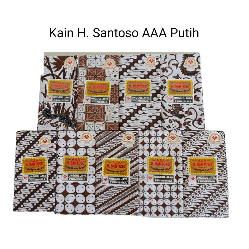 Jual Kain Batik Santoso AAA Sogan Putih Gading mas Kain batik panjang ...