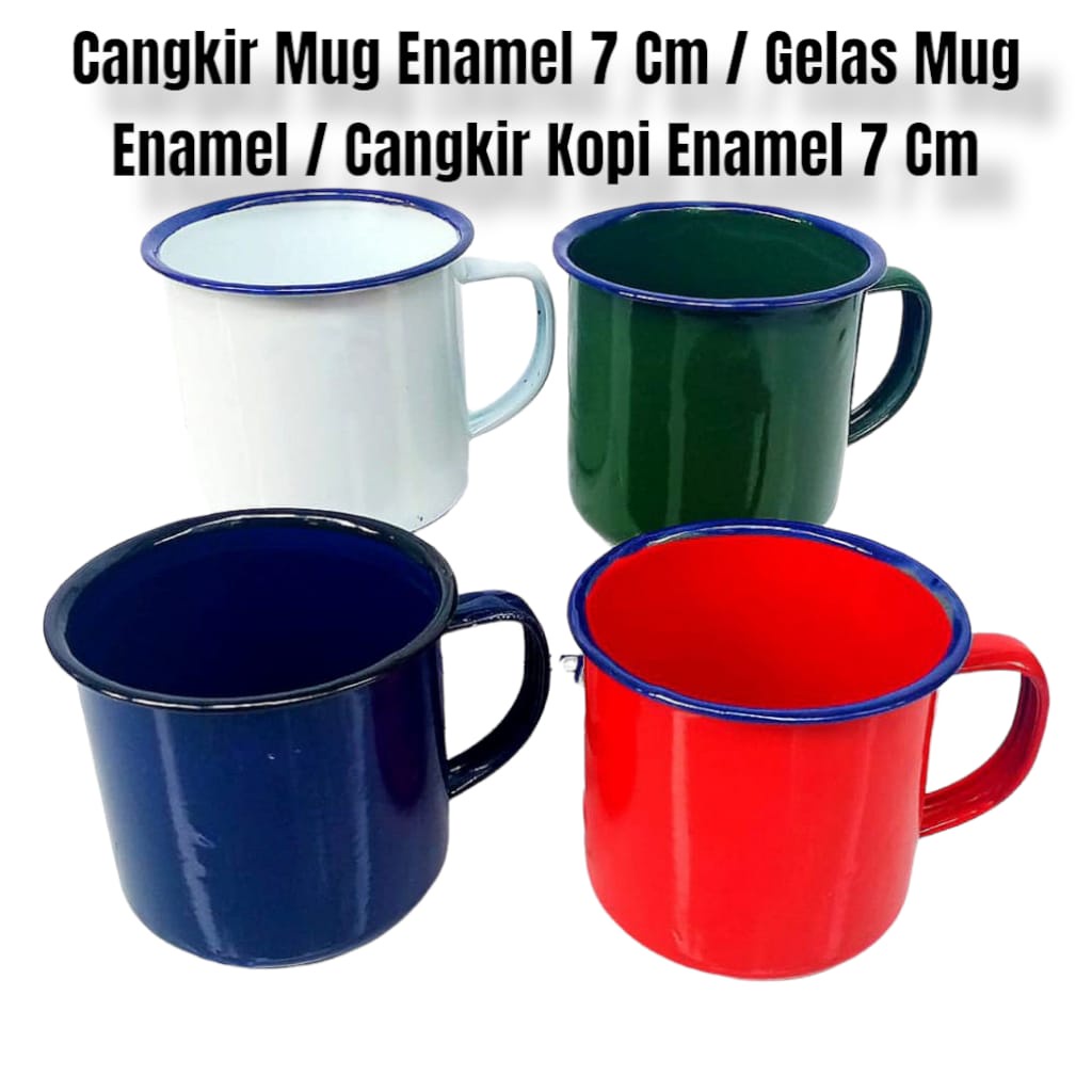 Jual Gelas / Cangkir / Mug Gunung Enamel set 4 warna Ukuran 7cm 100% ...
