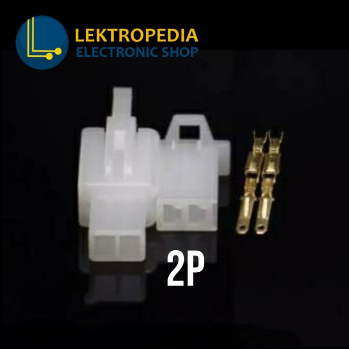 Jual Soket Plastik 2p KECIL + SKUN Motor Kabel Konektor 2pin 2 p pin ...