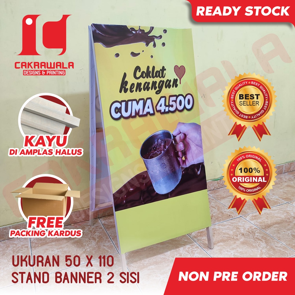 Jual STAND BANNER ES COKLAT 50 X 110 - STANDING BANNER KAYU ES COKLAT ...