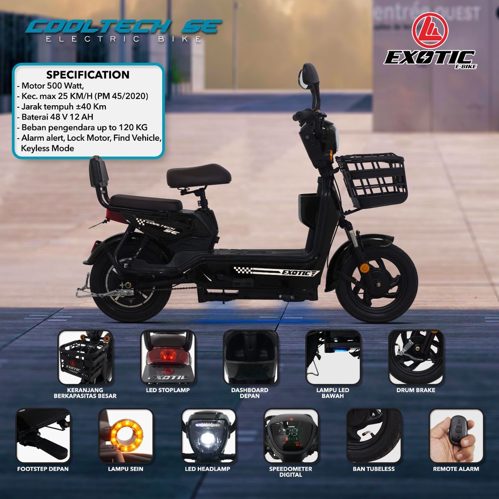 Jual Sepeda Listrik Exotic Cooltech SE (Ongkir Nego) | Shopee Indonesia