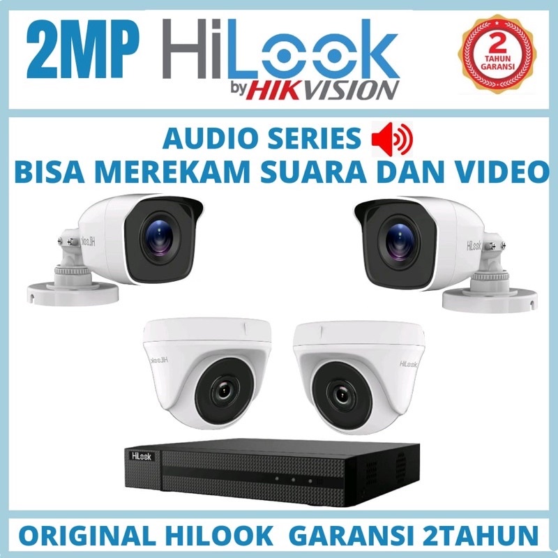 Jual PAKET CCTV HILOOK 2MP AUDIO DVR 8 CHANNEL 4 KAMERA SIAP PASANG | Shopee Indonesia