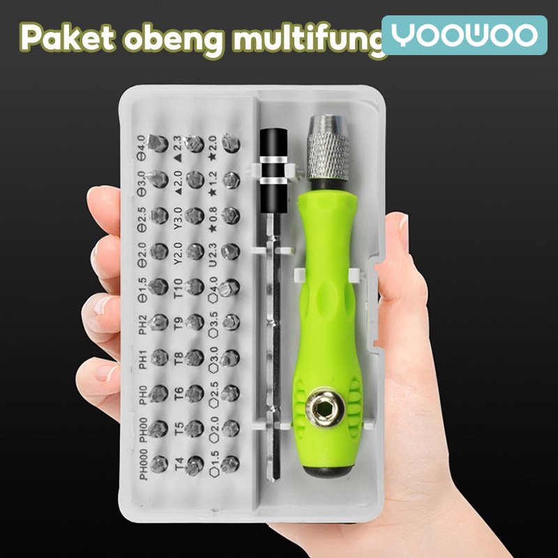 Jual YooWoo Obeng set 32 in 1 / obeng manual / obeng elektronik / obeng set reparasi | Shopee ...