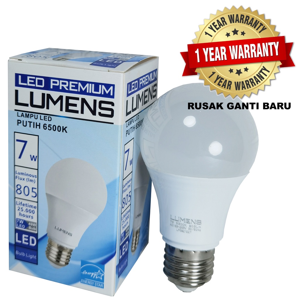 Jual Lampu LED LUMENS 7w 7 watt 7watt PUTIH atau KUNING TERANG MURAH ...