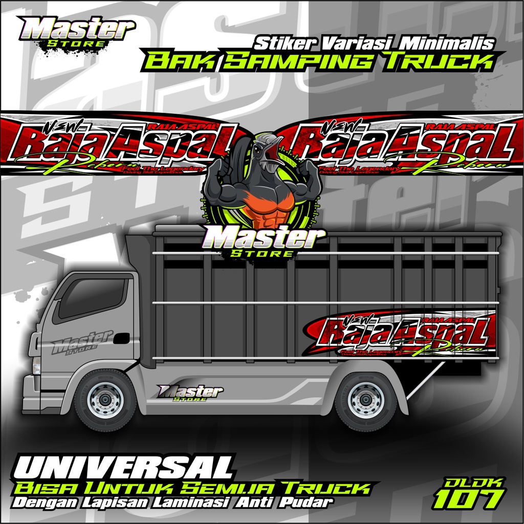 Jual Stiker Decal NEW RAJA ASPAL Variasi Minimalis Bak Samping All ...