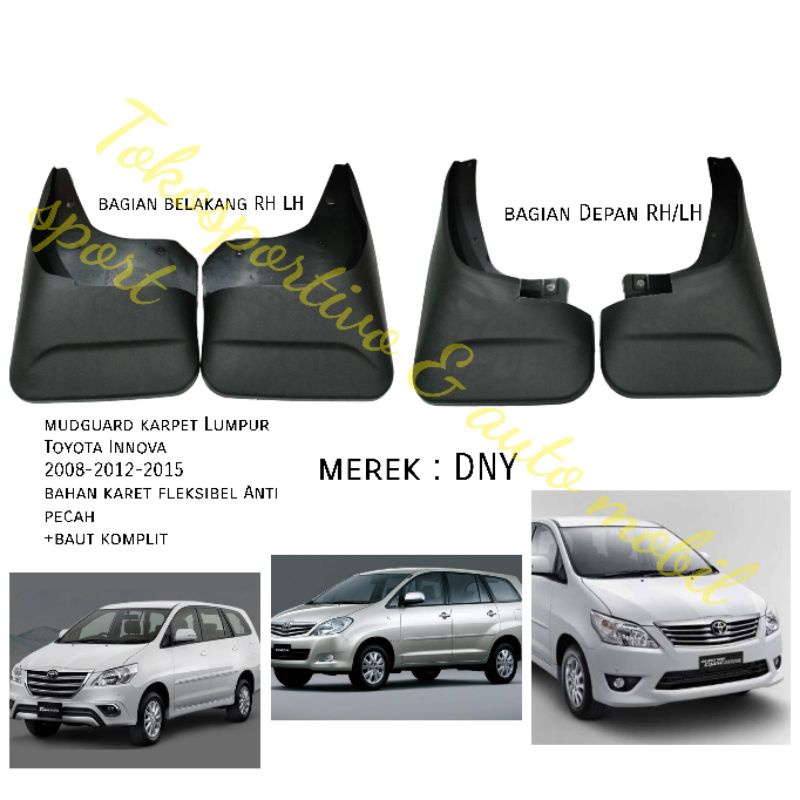 Jual MUDGUARD KARPET LUMPUR RODA GRAND NEW INNOVA 2008 2012 2015 DNY ...