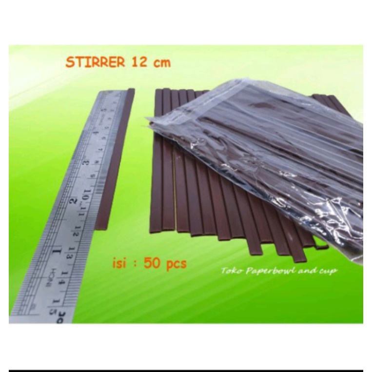 Jual Coffee Stirer Stirrer Straw 12 cm Sedotan Pipih Coklat Pengaduk ...