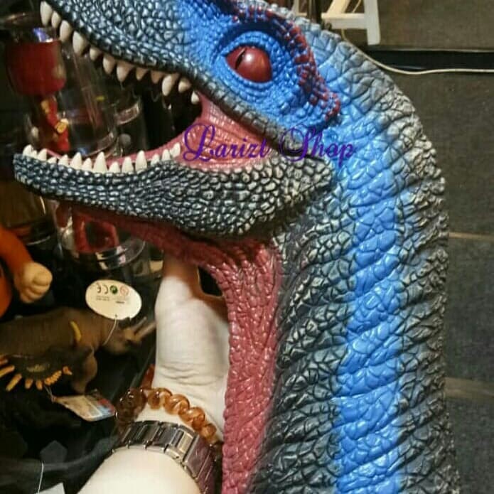Jual Original Dinosaurus Raptor Head Kepala Dino Velociraptor Blue Hand ...