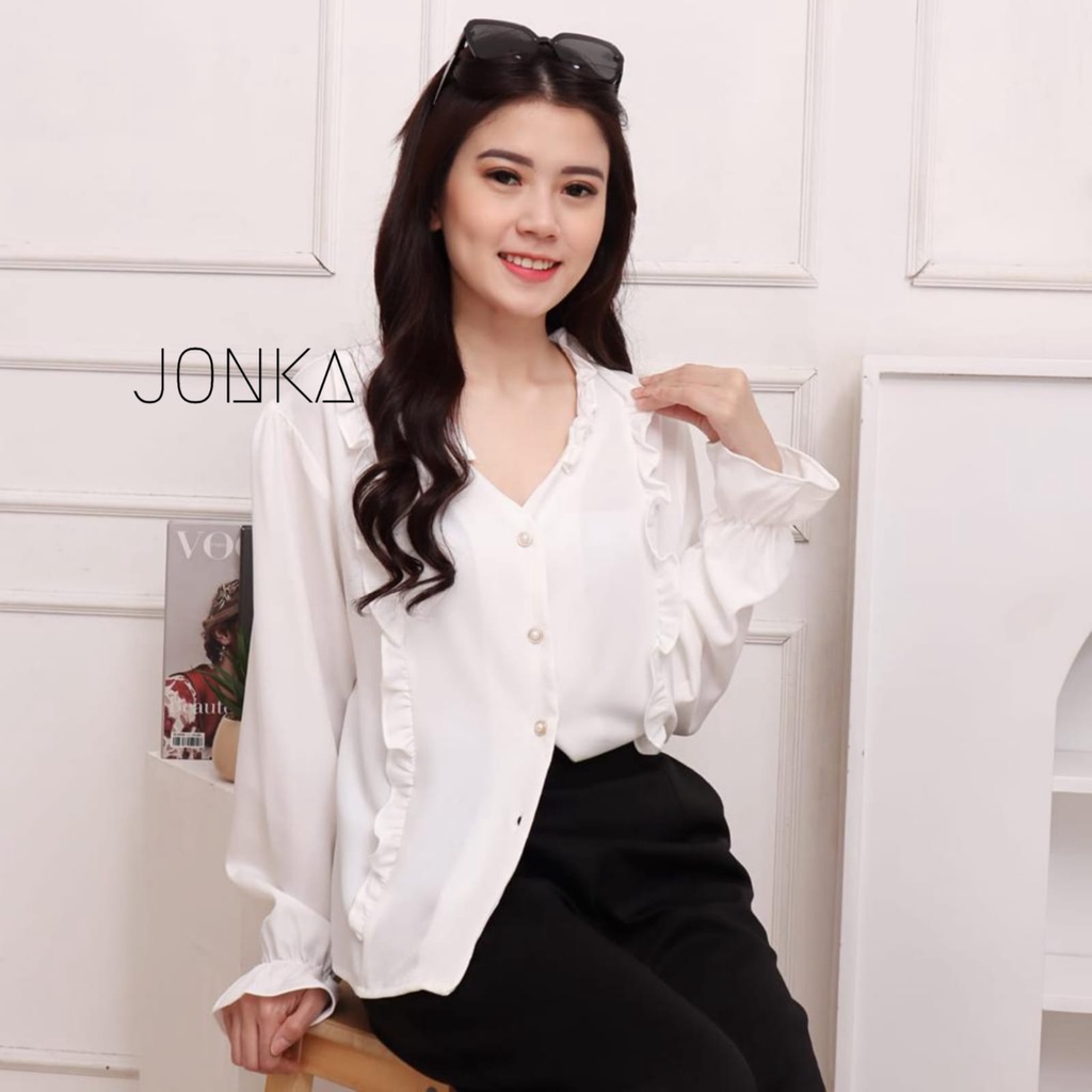 Jual JONKA FASHION - Ruffle Blouse Liliana Atasan Wanita Terbaru Model ...