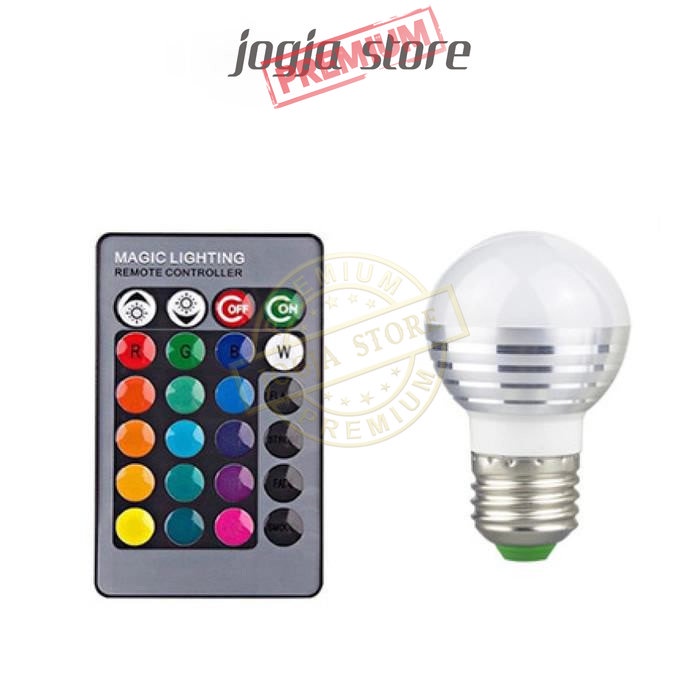 Jual Lampu Backdrop RGB Lampu Bohlam LED 3W 16 Color E27 with Remote ...