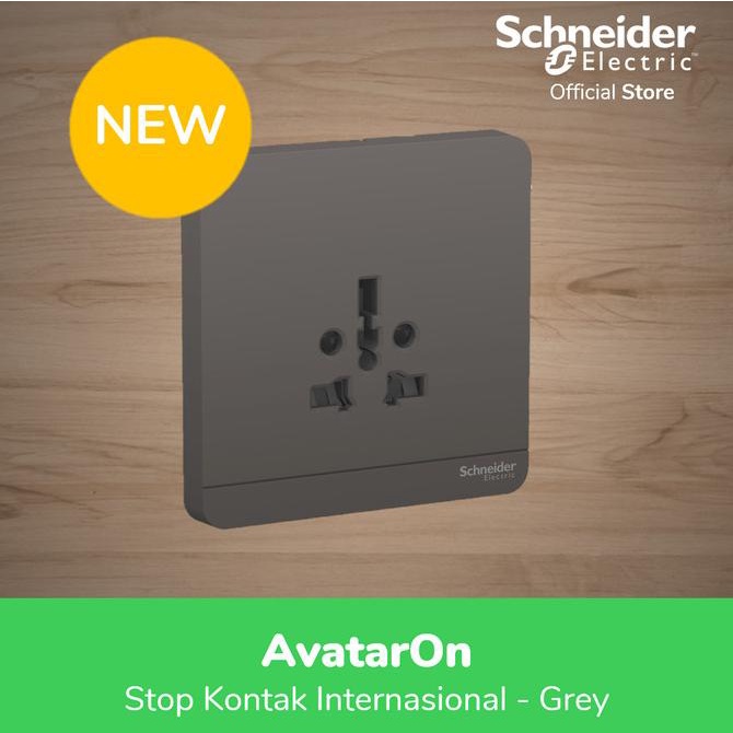 Jual Schneider Electric Avataron Dark Grey Stop Kontak International ...