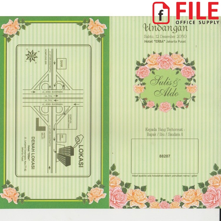 Jual Blangko Undangan Pernikahan Kosong Murah - ERBA 88207 | Shopee ...