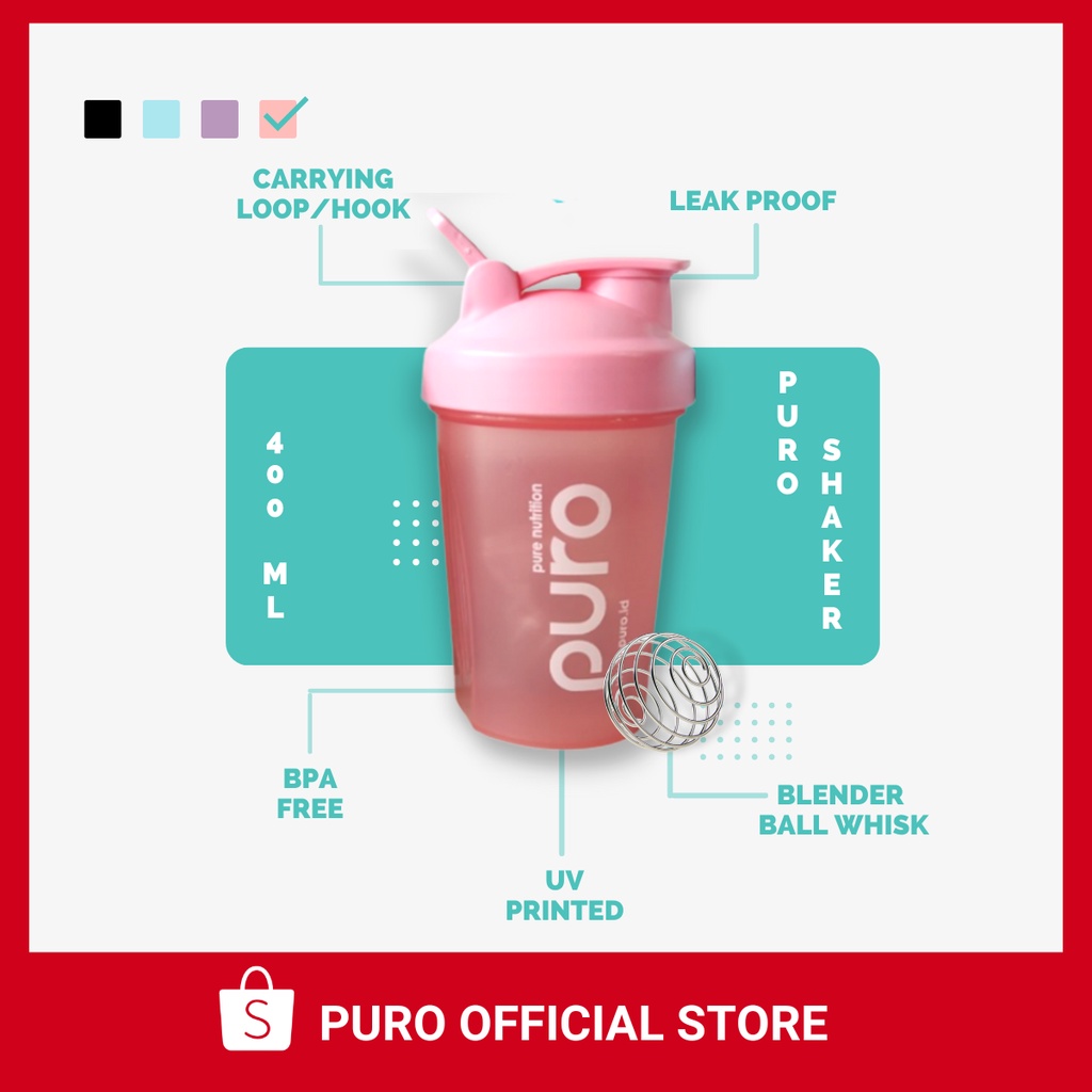 Jual PURO Shaker Botol Minum Ukuran 400ml | Shopee Indonesia